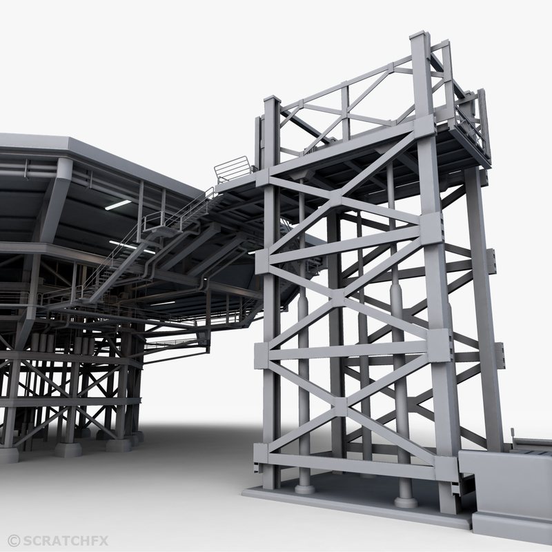 landing platform 3d obj