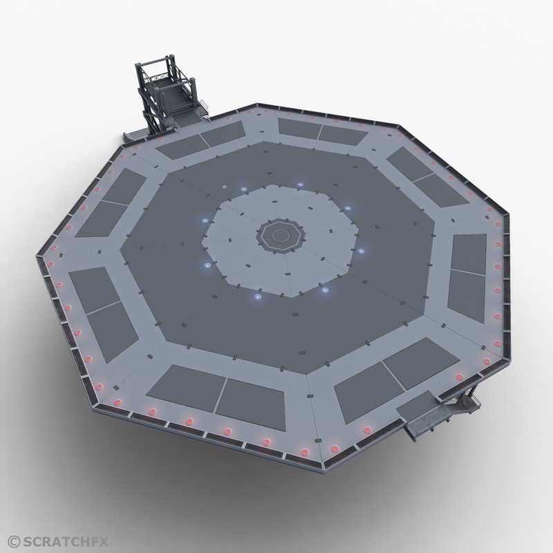 landing platform 3d obj