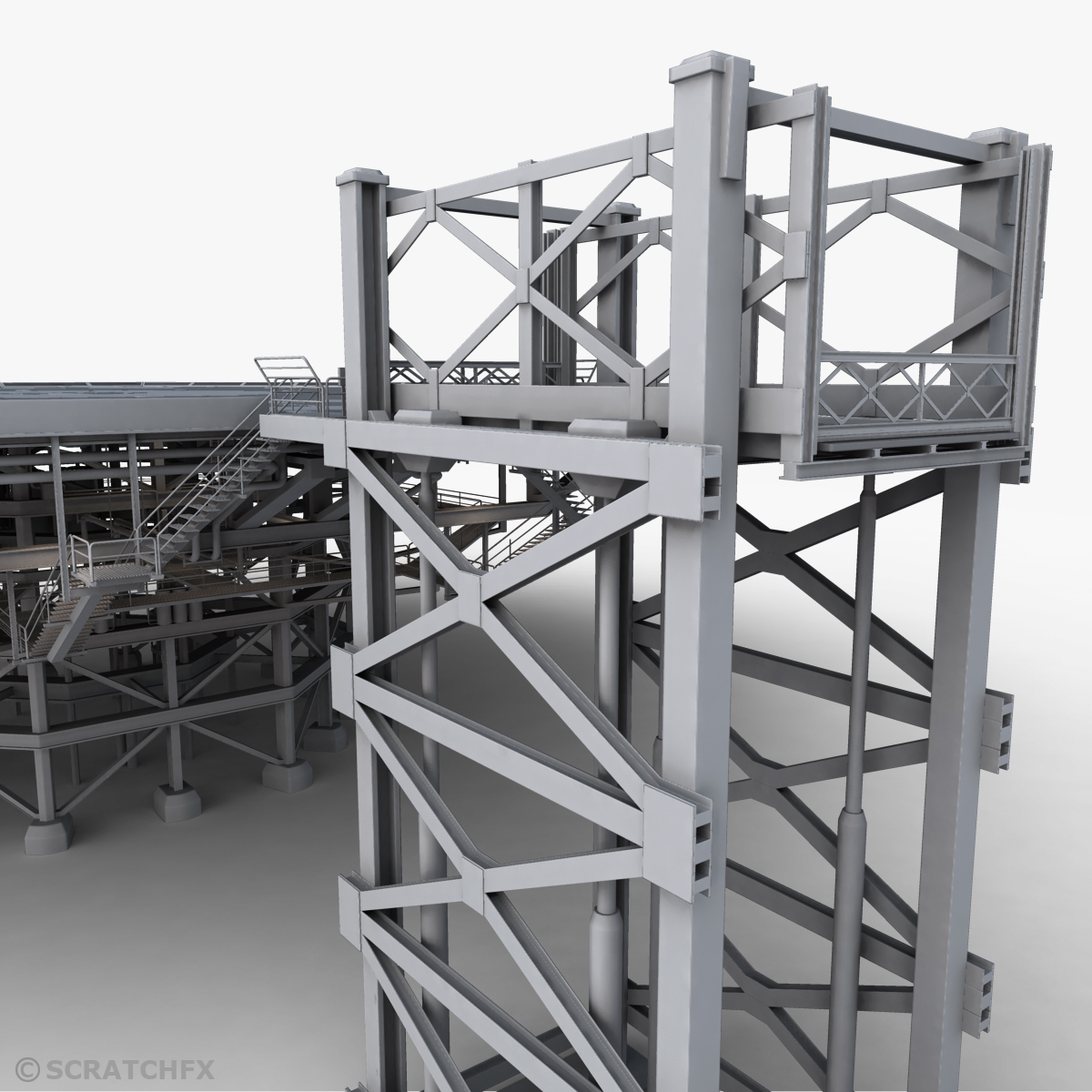 landing platform 3d obj