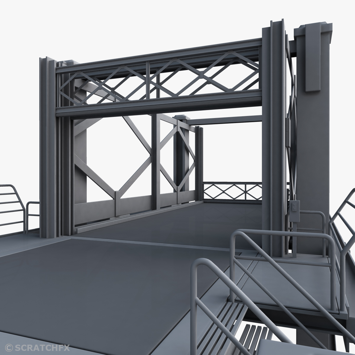 landing platform 3d obj