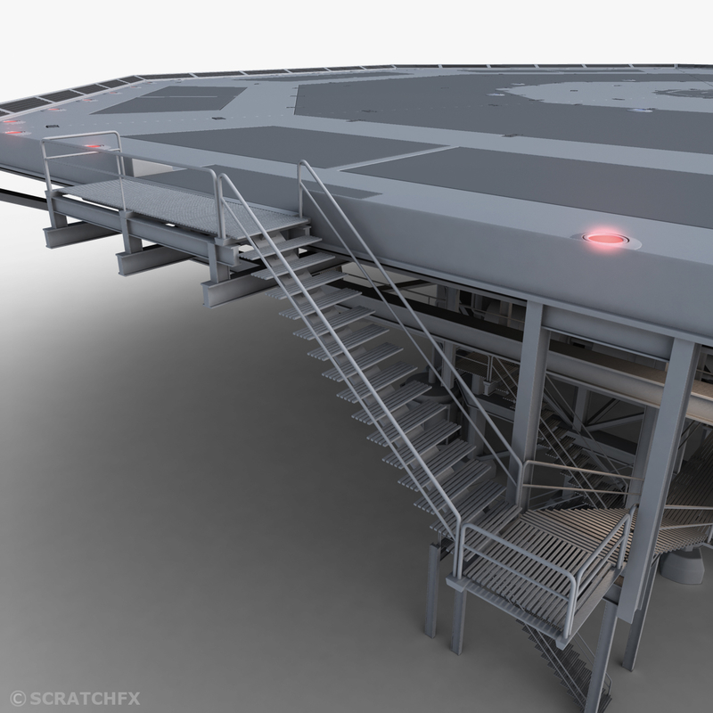landing platform 3d obj