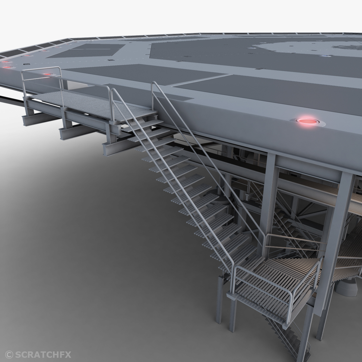 landing platform 3d obj