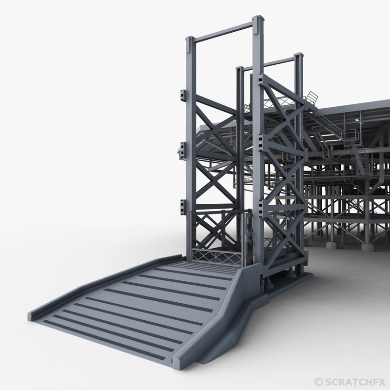 landing platform 3d obj