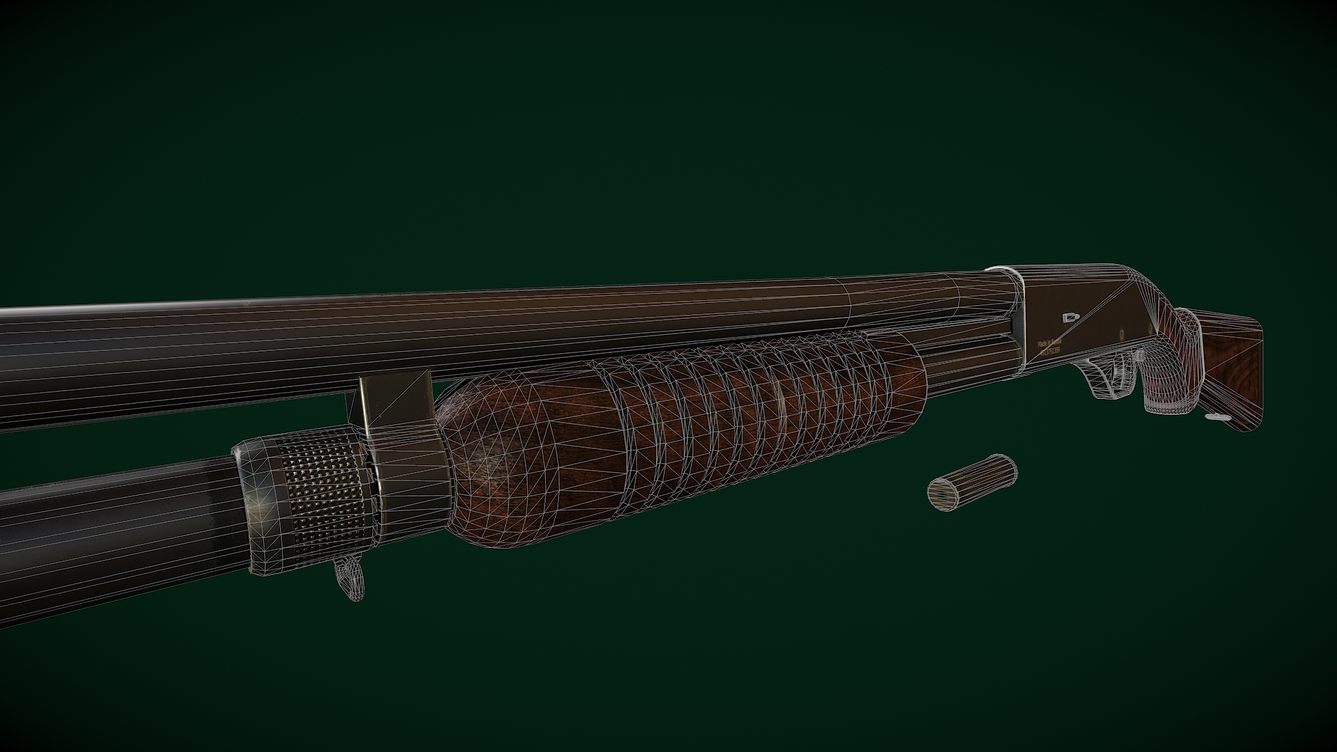 3d model shotgun baikal mp-133