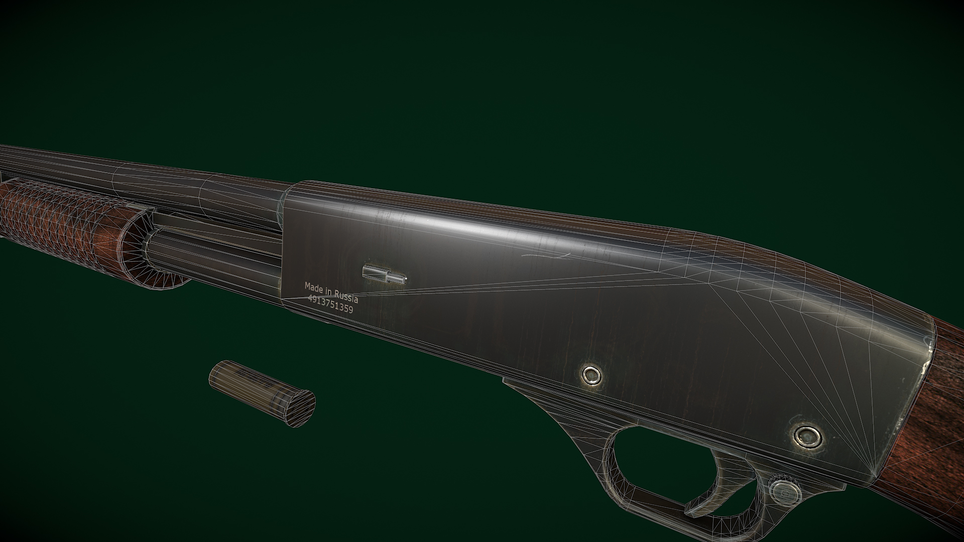 3d model shotgun baikal mp-133