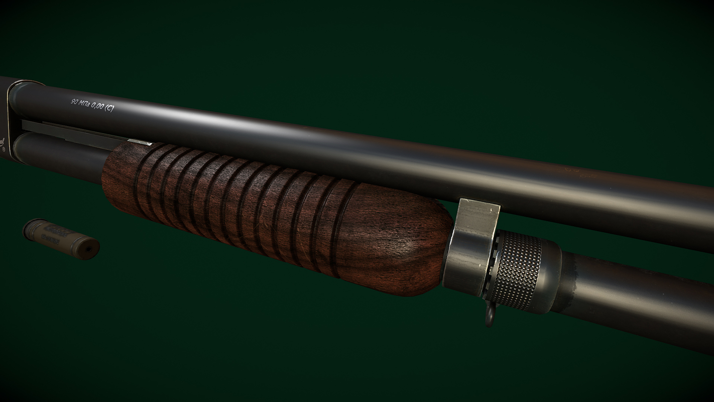 3d model shotgun baikal mp-133