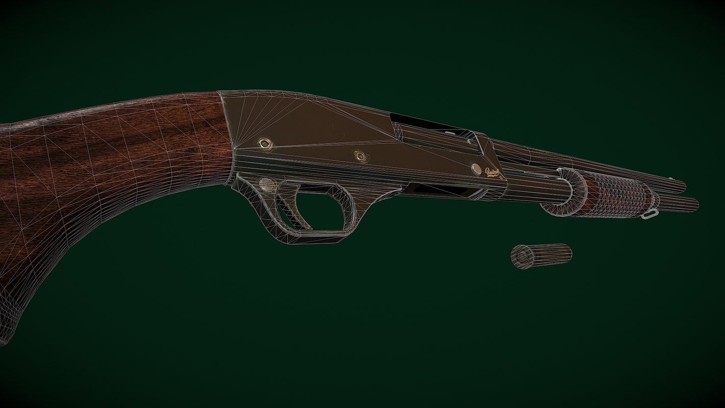 3d model shotgun baikal mp-133