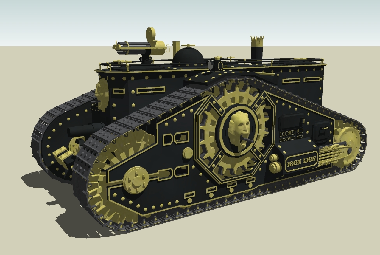 steampunk tank 3d fbx