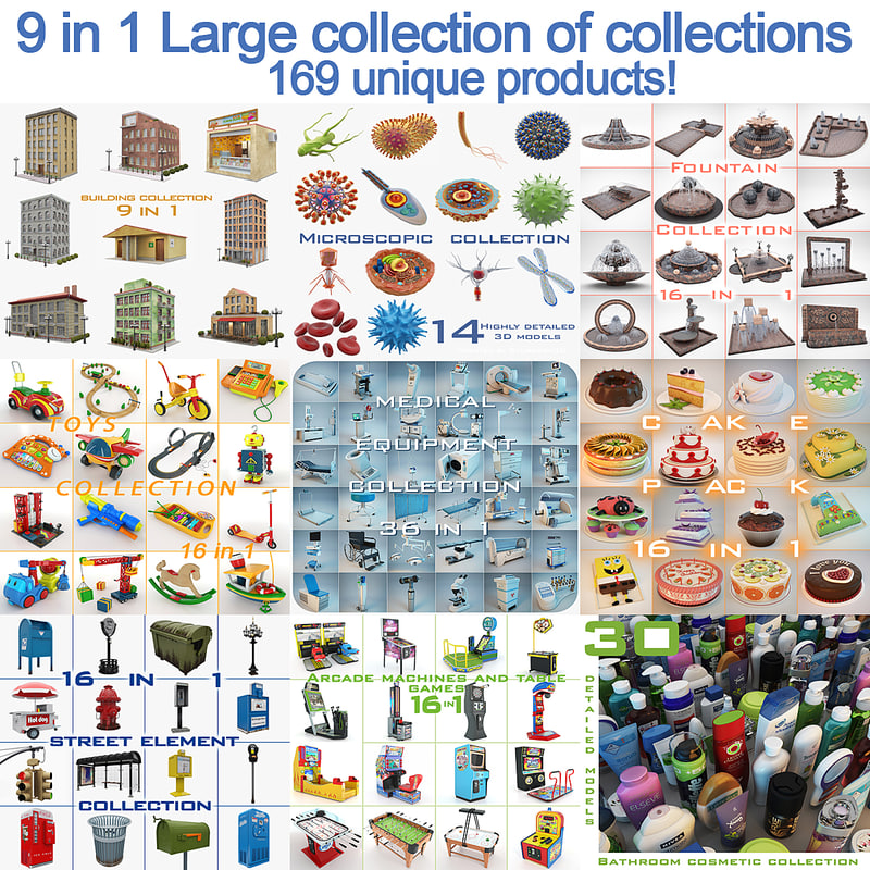 3d large collections 9 1 model