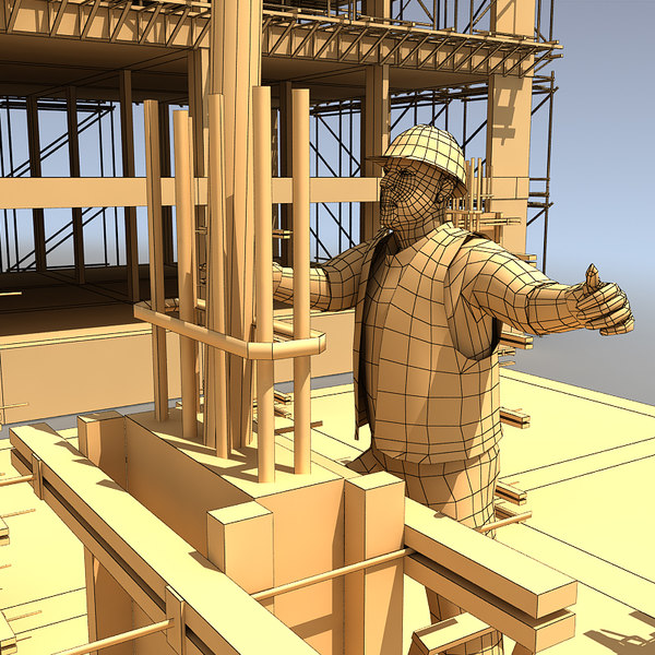 construction scene 3d model