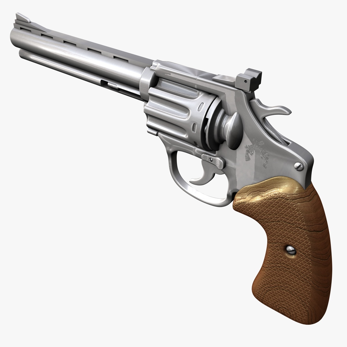 3d model revolver pistol