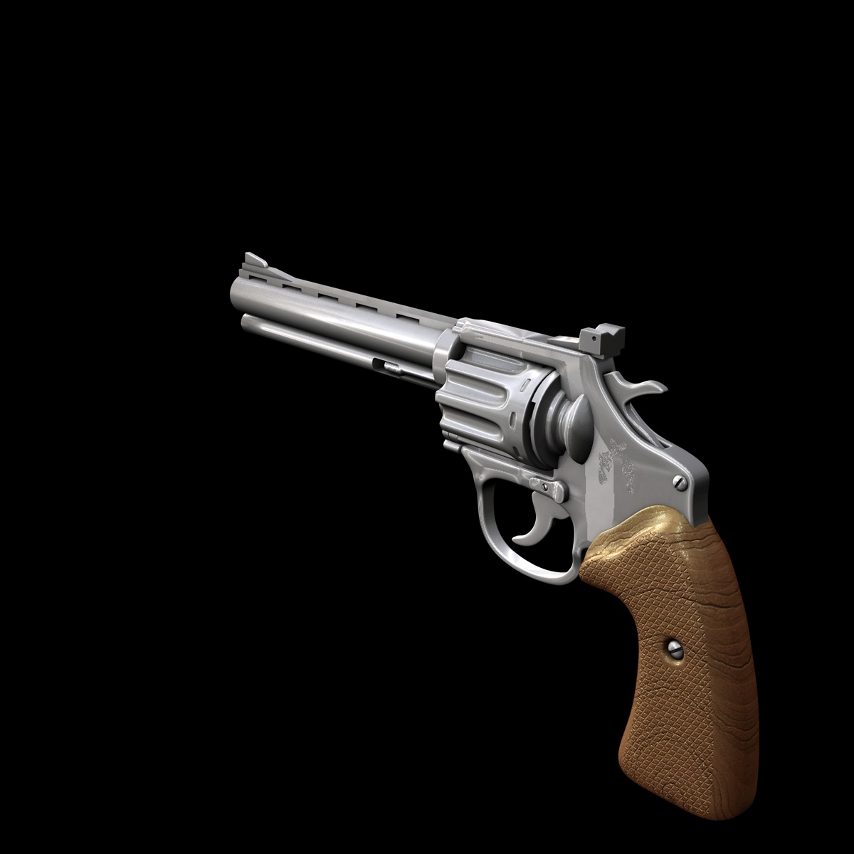 3d model revolver pistol