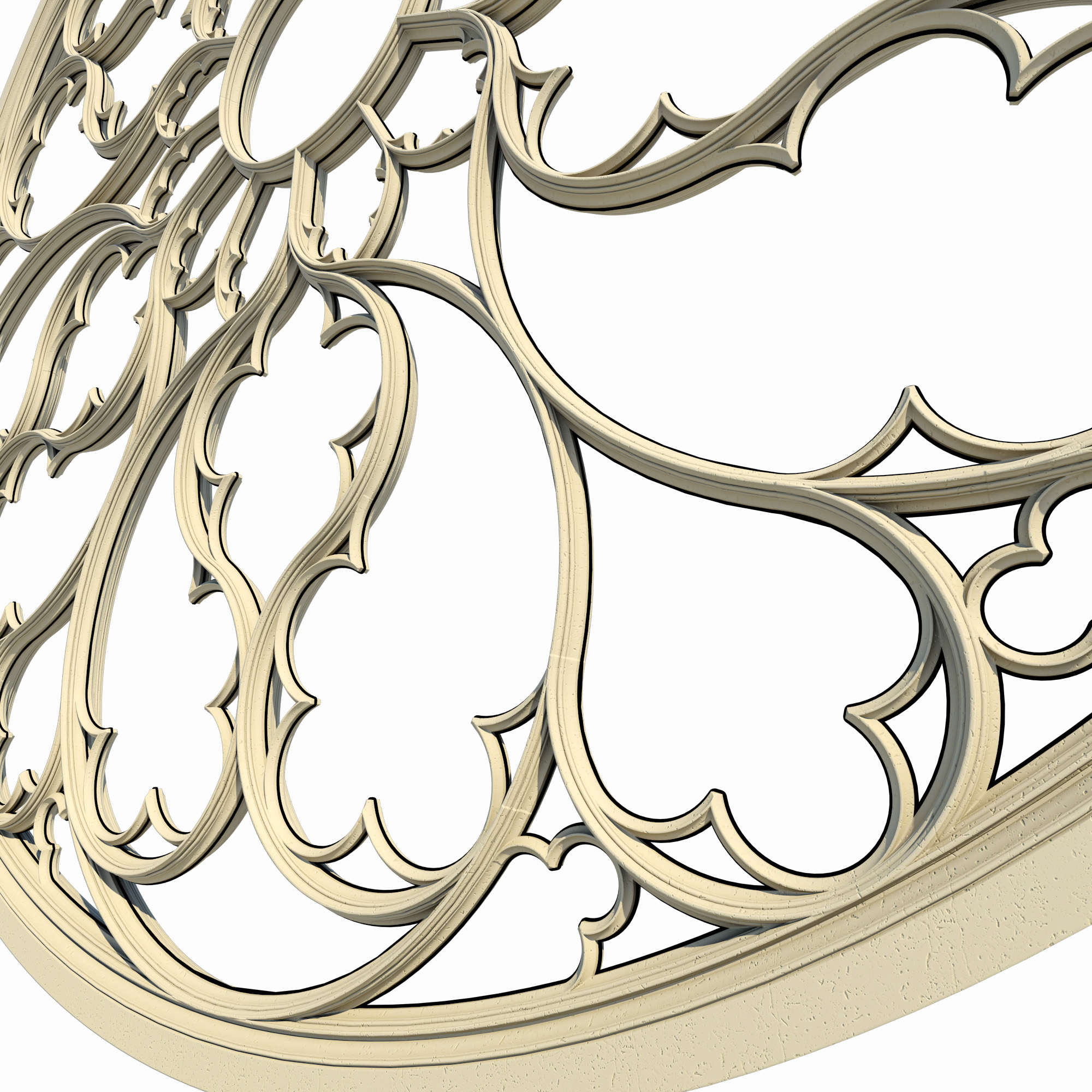 elegant gothic rose window 3d obj