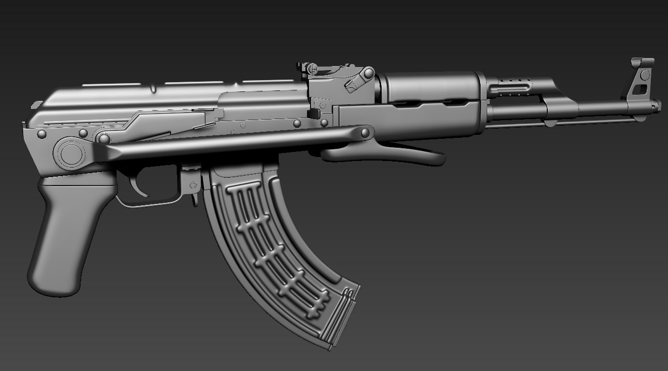 akm rifle 3d max