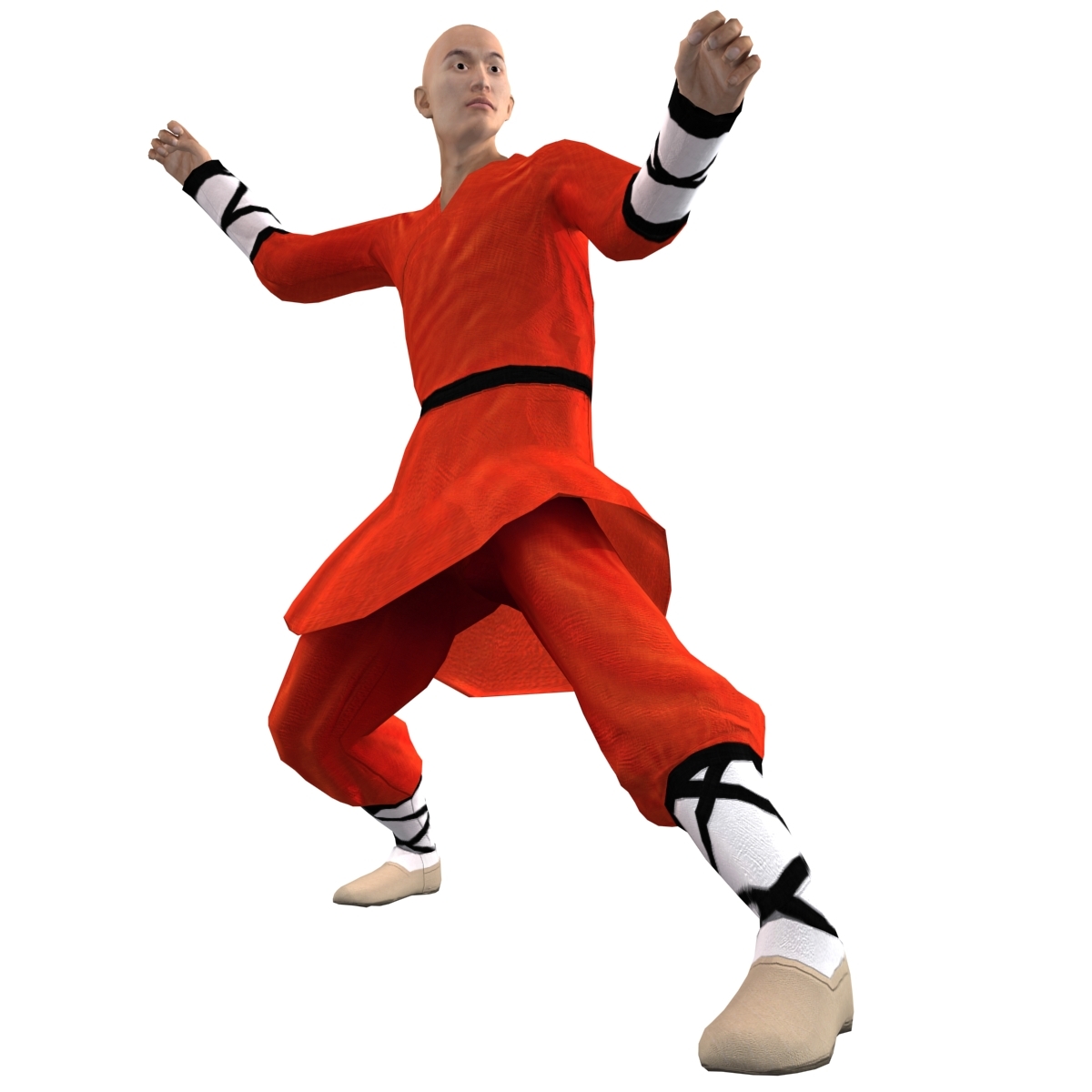 3d model rigged shaolin monk