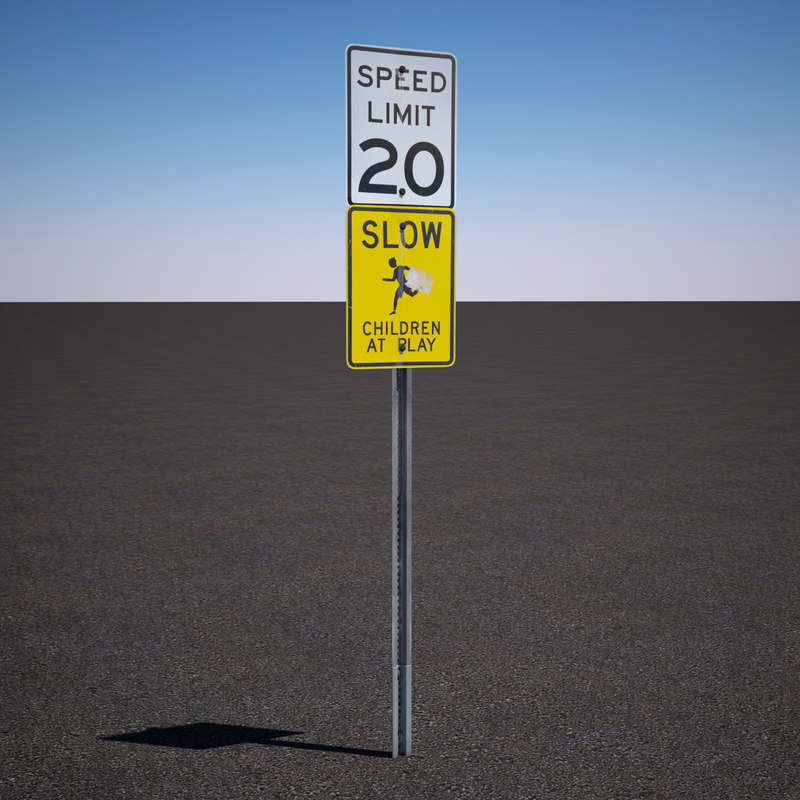 speed limit sign 3d model