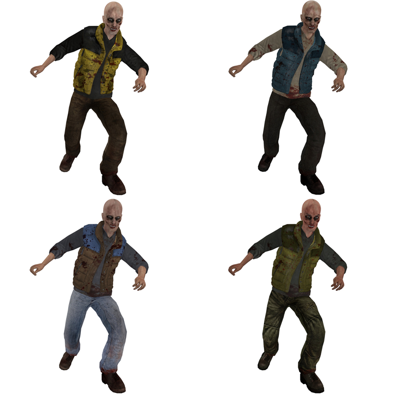 pack rigged zombies 3d model