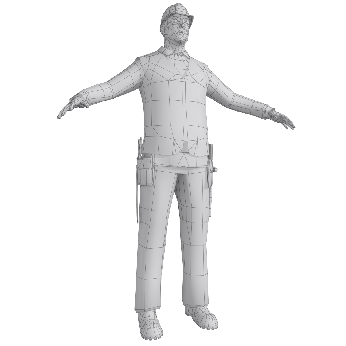 3d model of worker man