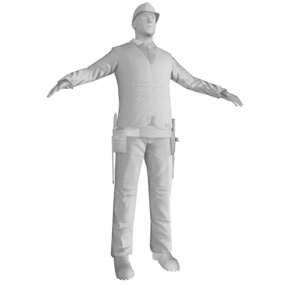 3d model of worker man