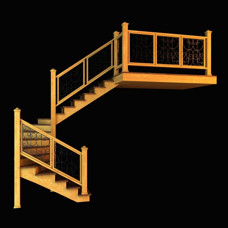 obj stairs forged railing