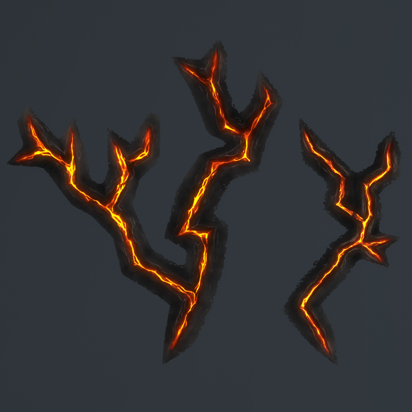 3d model lava cracks