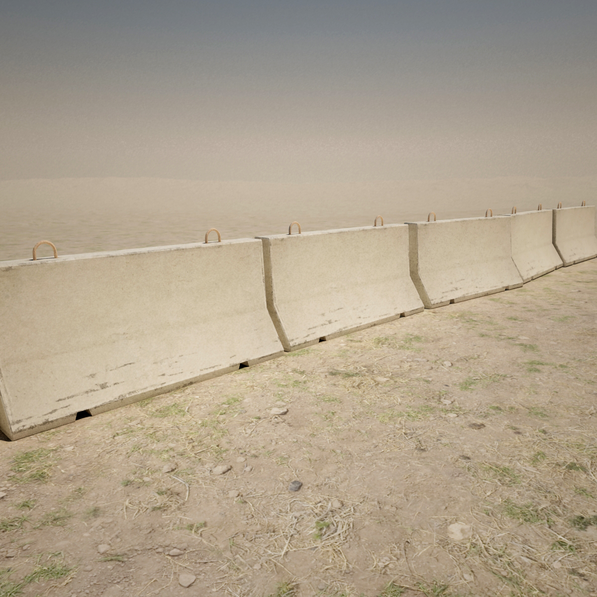 3d model concrete barricades