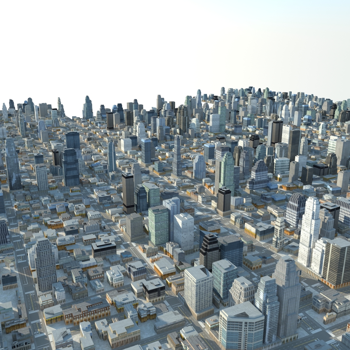 3d cityscape scene highrise