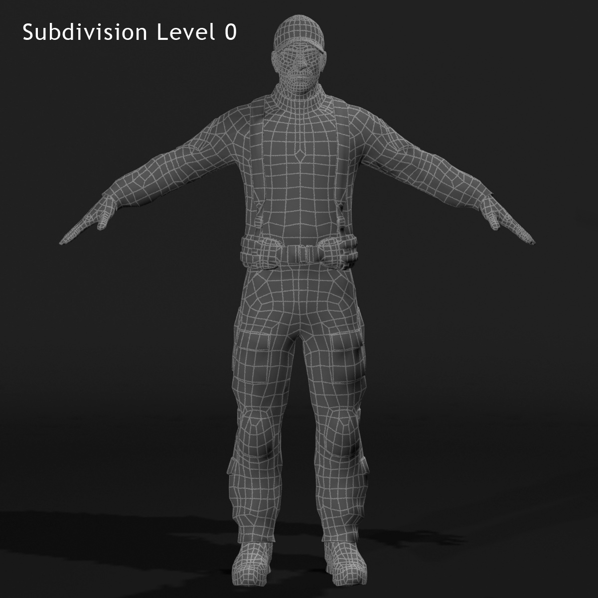 3d military male soldier set