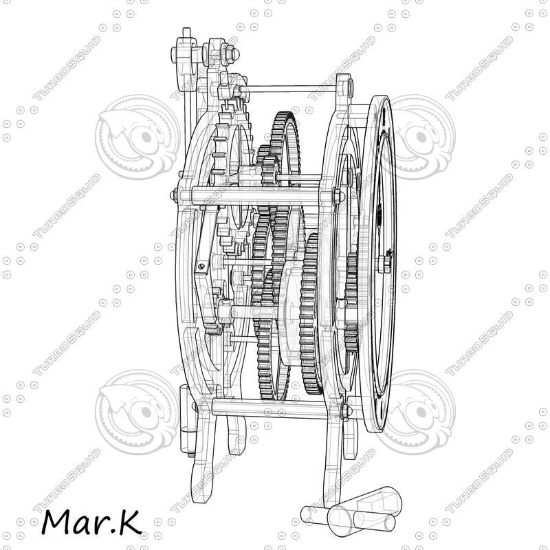 clock clockwork 3d model