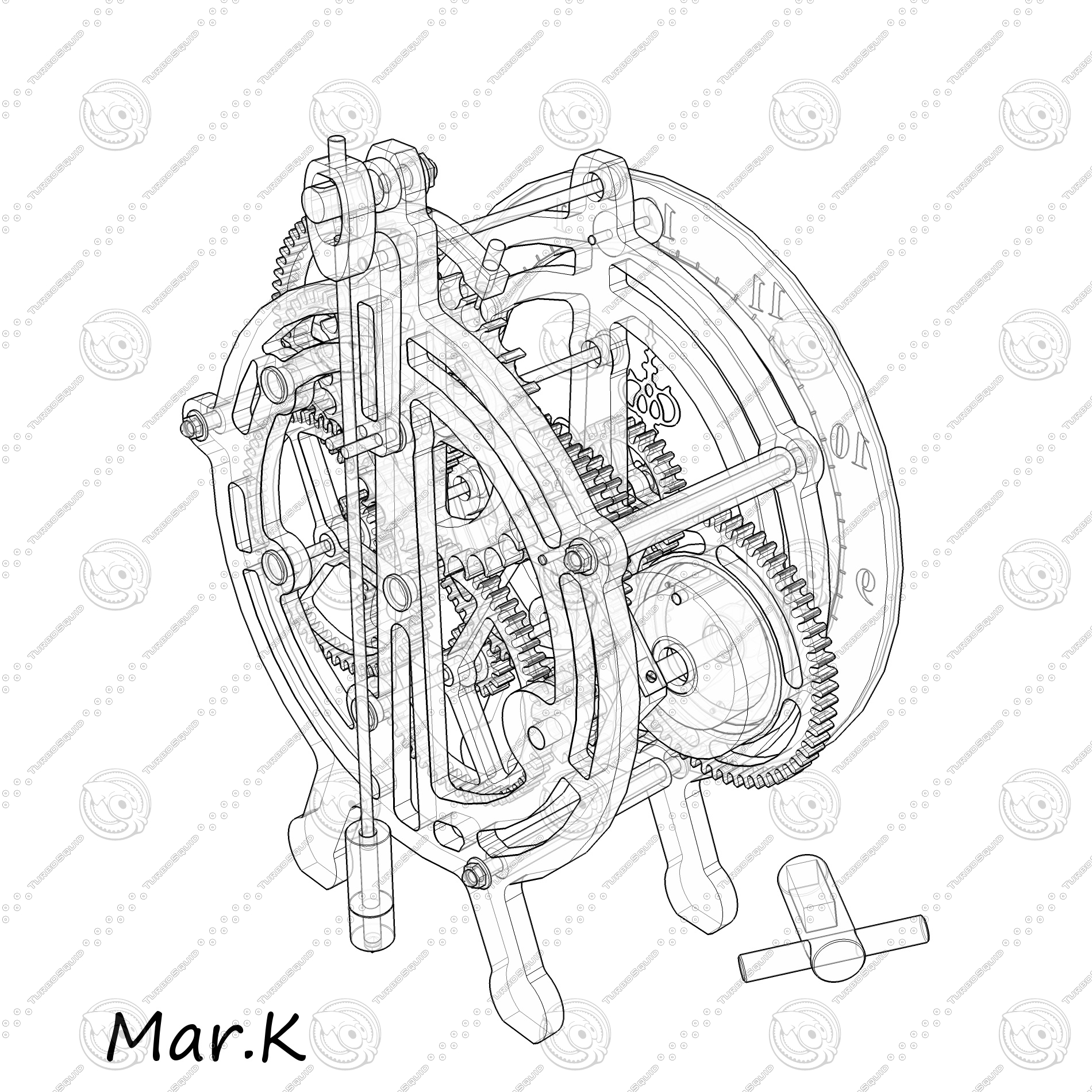 clock clockwork 3d model