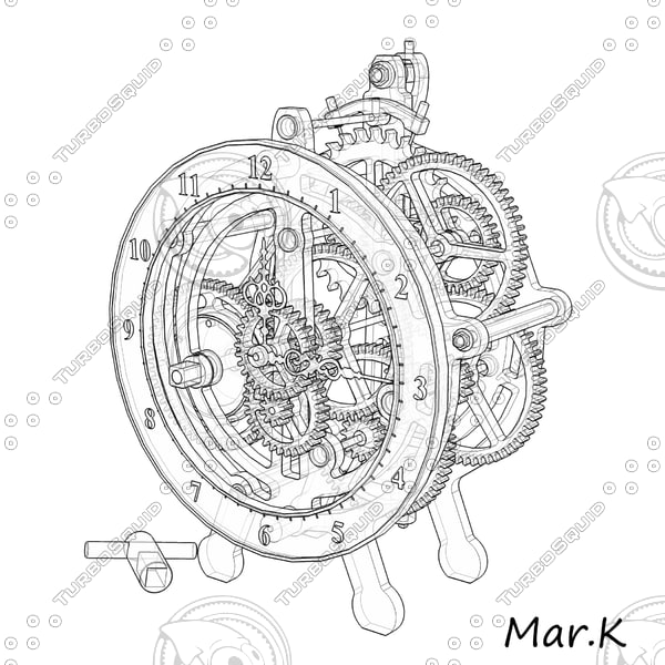 clock clockwork 3d model