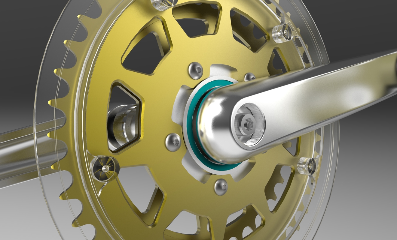 freewheel mountain bike cranks 3d model