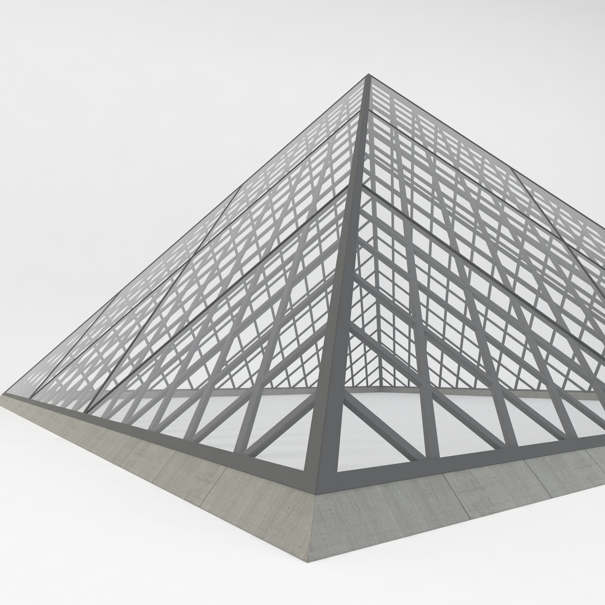 3d model louvre pyramid