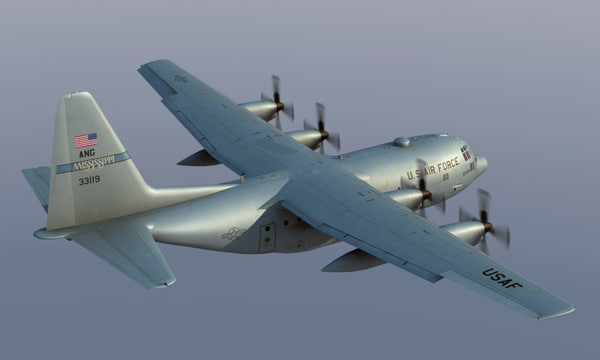 lockheed c-130 hercules 3d model