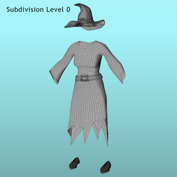 3d female character witch model