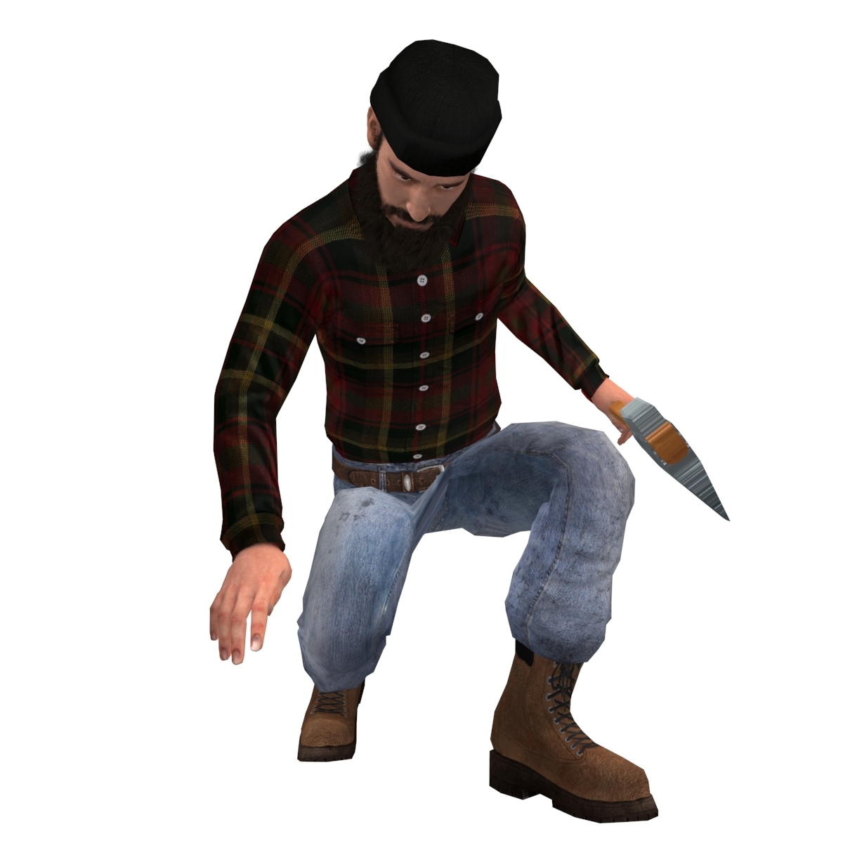 rigged lumberjack man 3d model