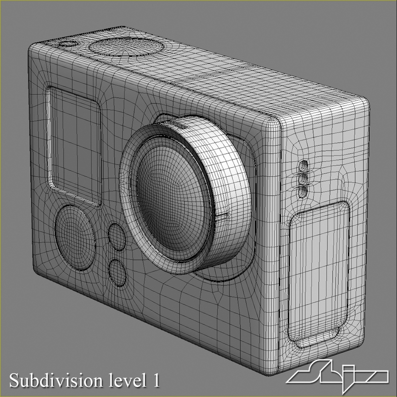 3d model of action camera gopro 3