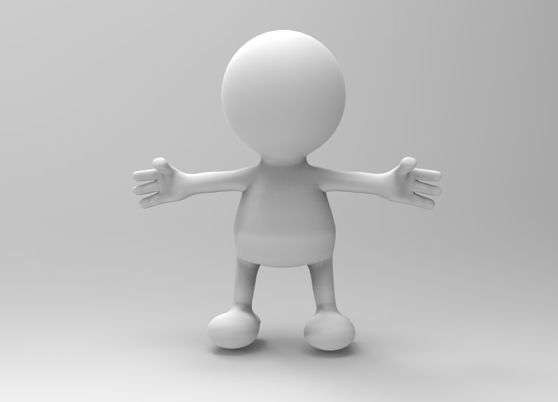 3d white man model