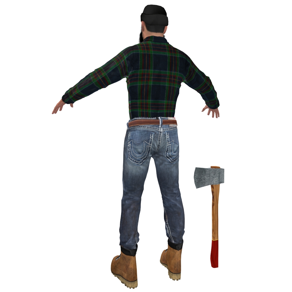 3d model rigged canadian lumberjack