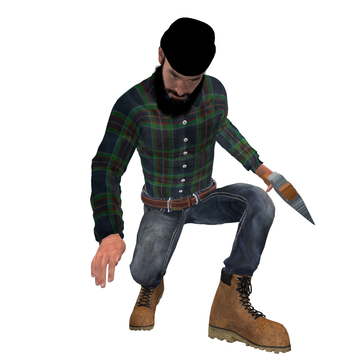 3d model rigged canadian lumberjack