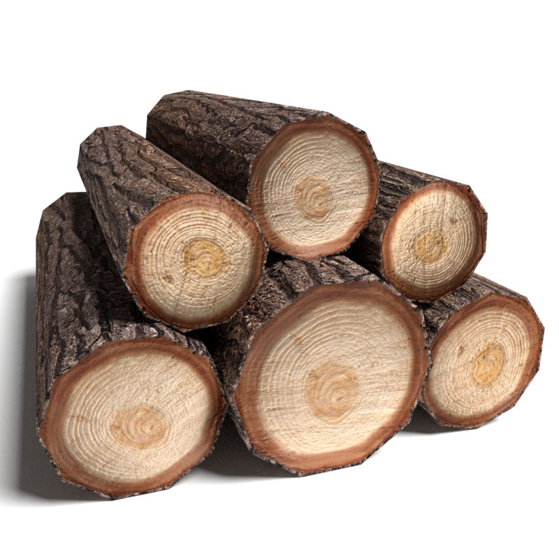 3d model wood logs
