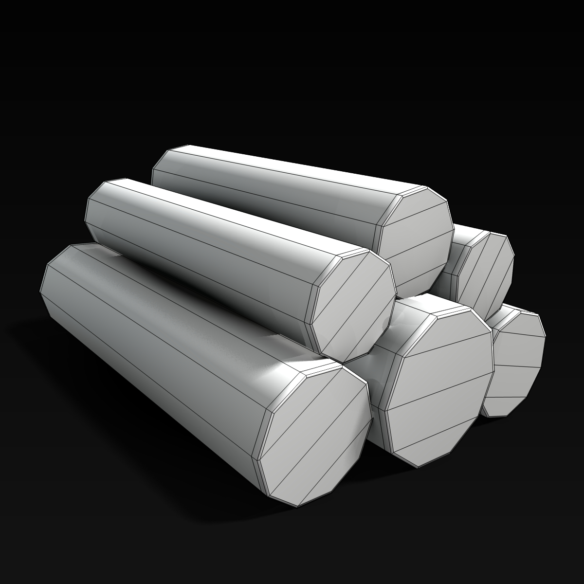 3d model wood logs