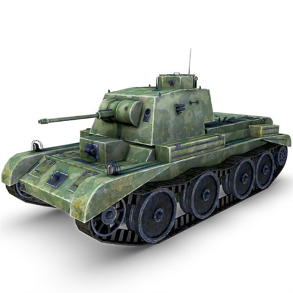 3d a13 cruiser mk tank gun model