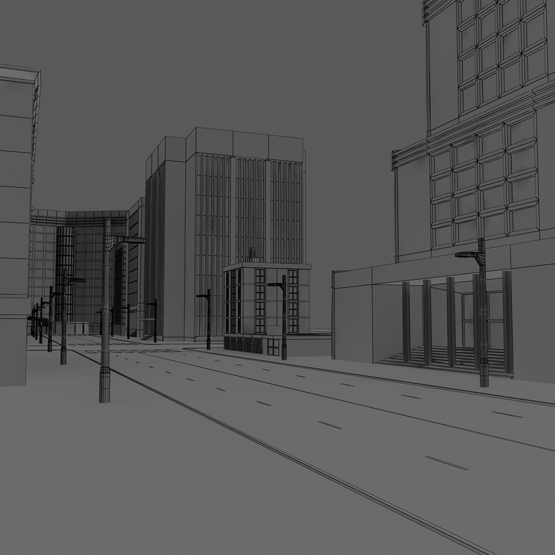 3d city street model