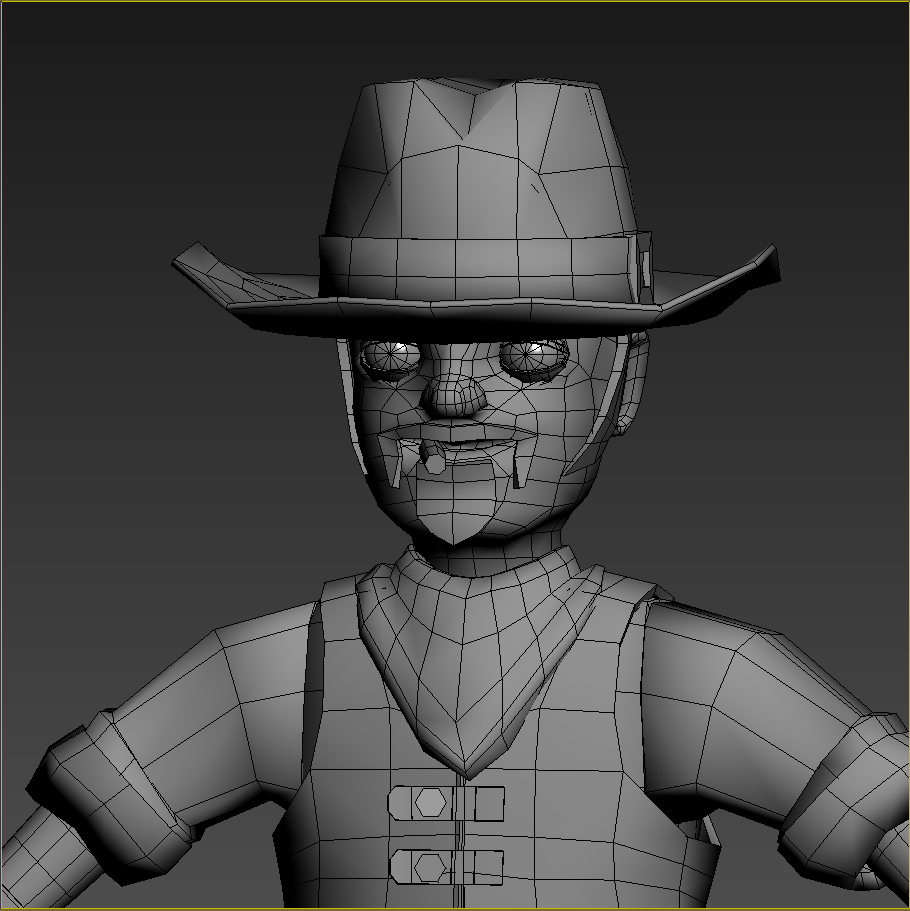 cartoon cowboy 3d model