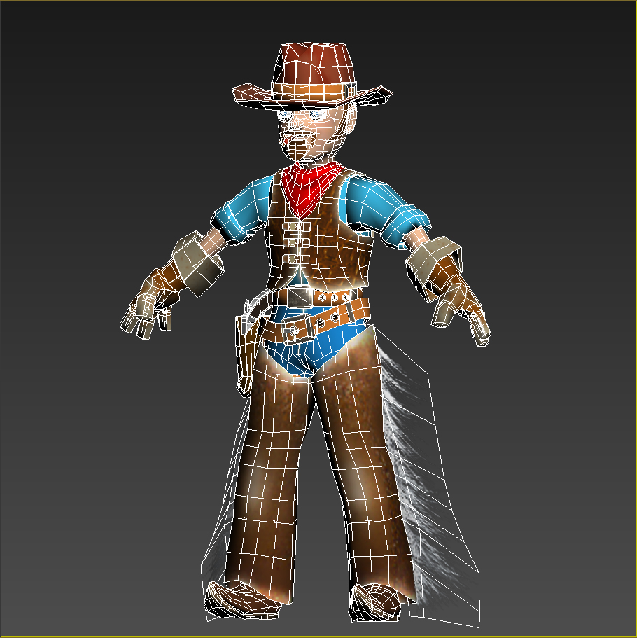cartoon cowboy 3d model
