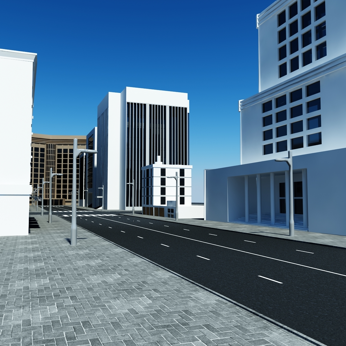 3d city street model