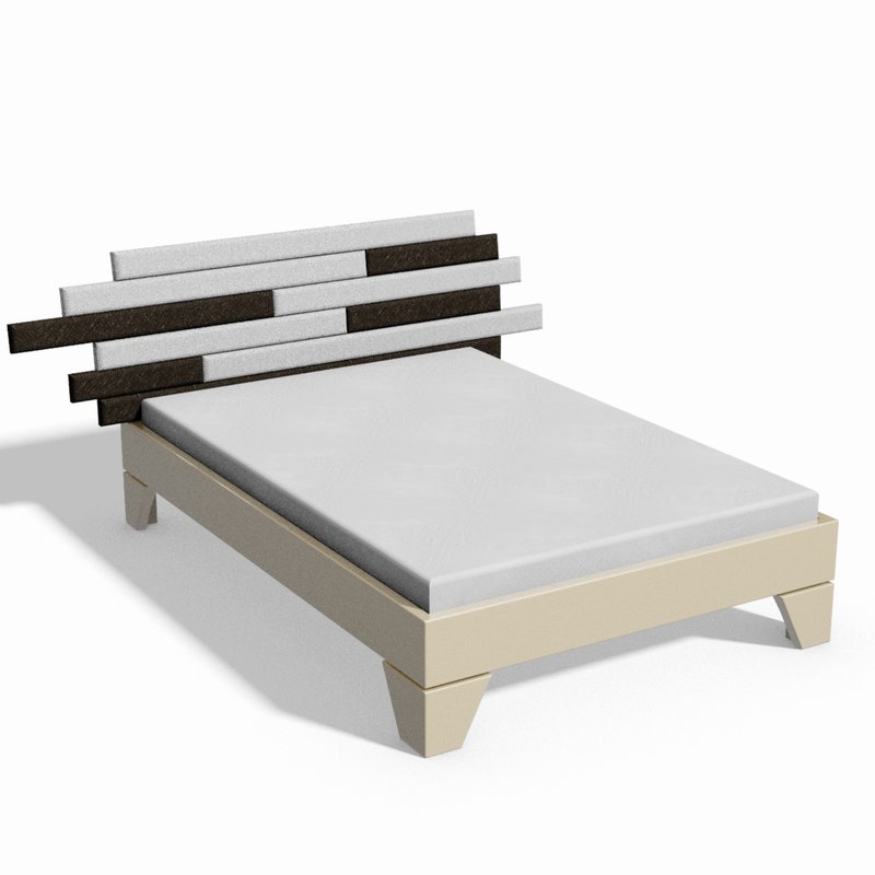 modern bed 3d dwg