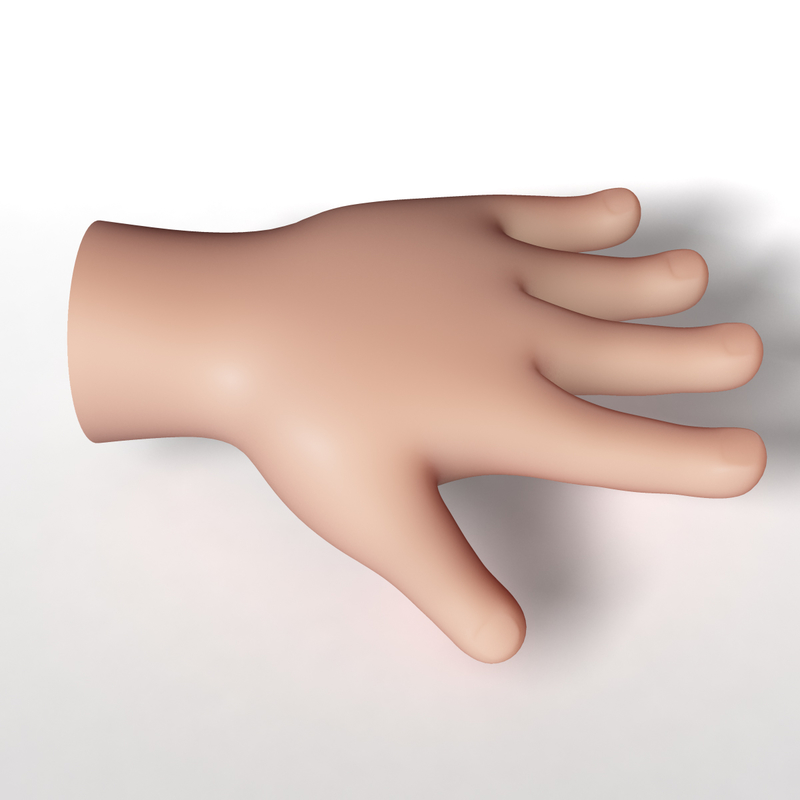 obj cartoon hand v01