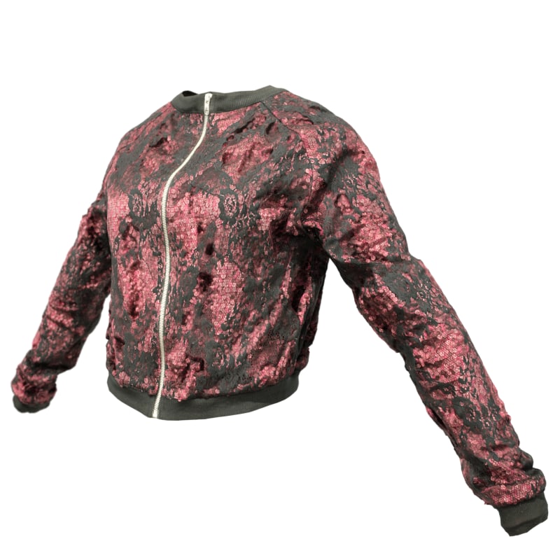 red glitter jacket obj